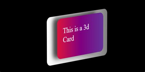 3d Card Effect Html Css Dev Community