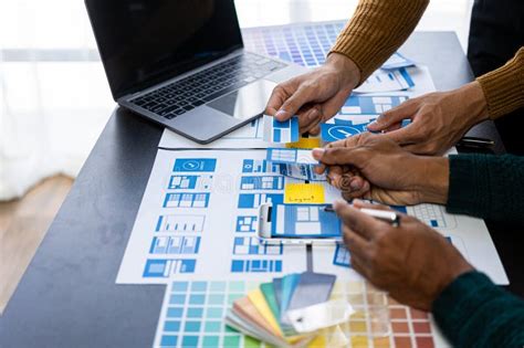 Brainstorming App Ideas Creative Web Design Planning And Development Templates Stock Image