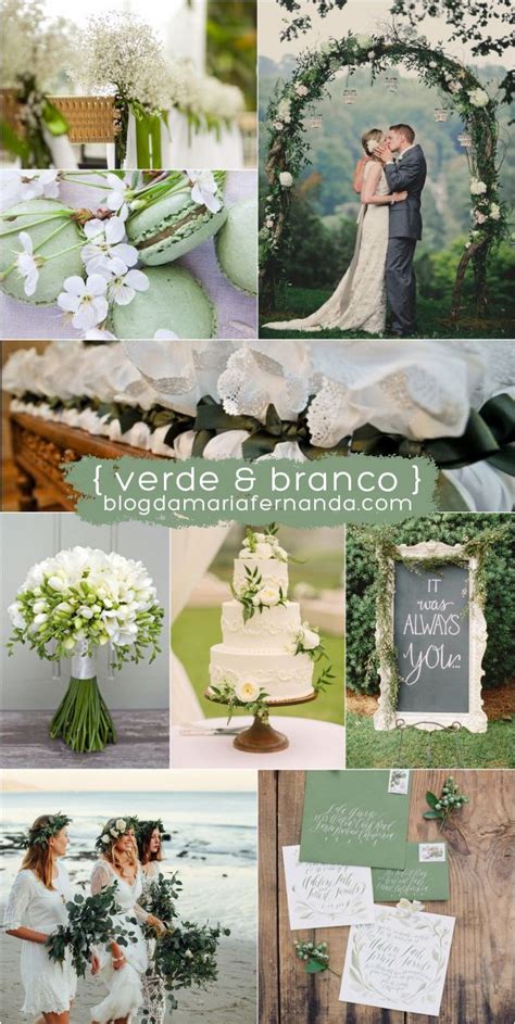 Decoração De Casamento Paleta De Cores Verde E Branco Ombre Wedding