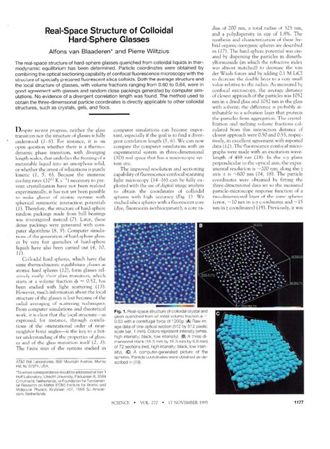 Pdf Real Space Structure Of Colloidal Hard Sphere Glasses