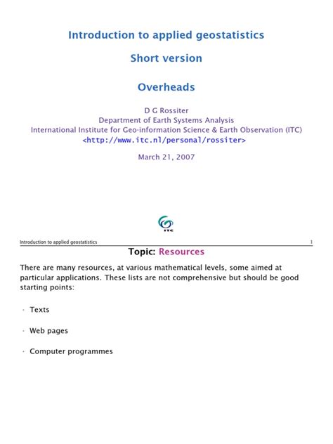 An Introduction To Applied Geostatistics Pdf Spatial Analysis Correlation And Dependence
