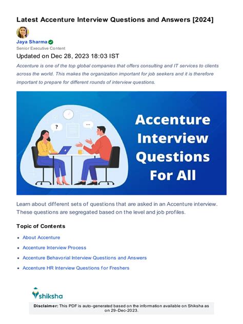 Accenture Interview Questions1 Pdf Method Computer Programming