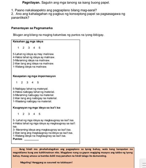 Pagnilayan Sagutin Ang Mga Tanong Sa Isang StudyX