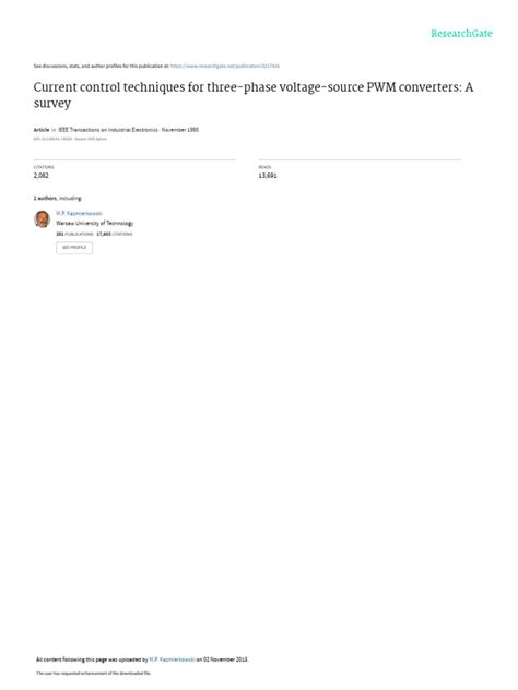 Current Control Techniques 3phase Pwm Pdf Power Inverter Power Electronics