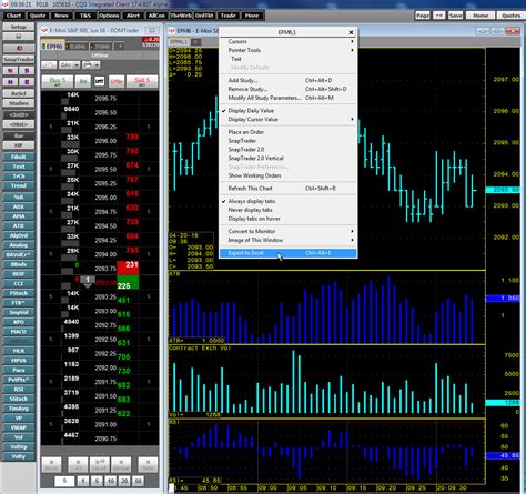 Export Chart And Study Data To Excel News Cqg Com