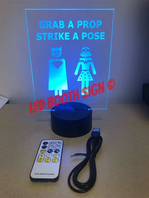 Led Acrylic Sign Strike A Pose Superhero” Ag Custom Ts