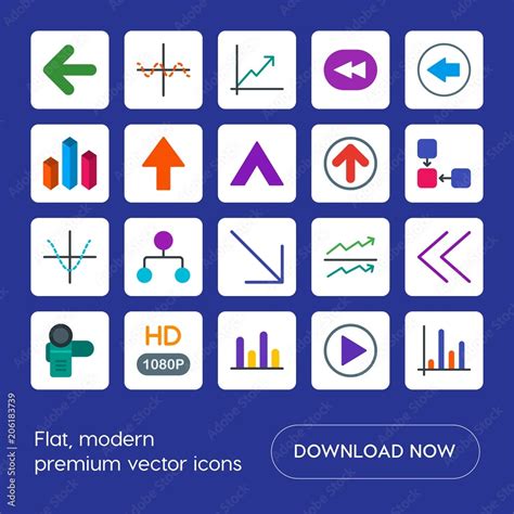 Vetor Do Stock Modern Simple Set Of Arrows Charts Video Cursors