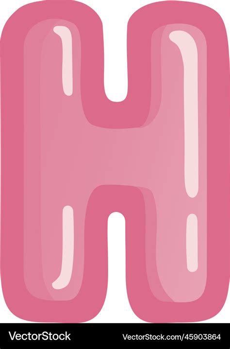 Letter H Pink Bold Alphabet Font Doodle Drawing Vector Image