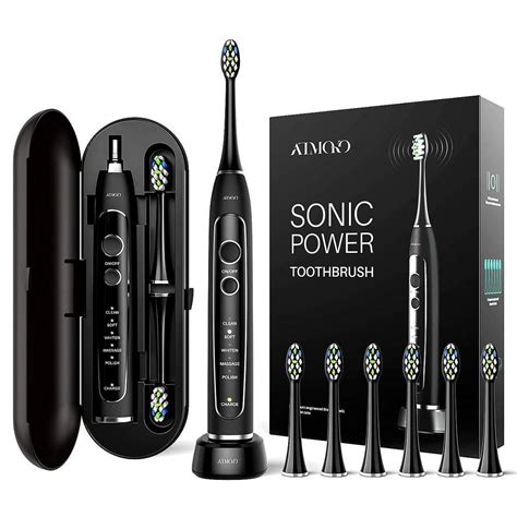 Atmoko Electric Toothbrush Sonic Power Whitening Toothbrush With 40000 Vpm Motor 5 Modes