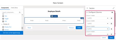 Multi Column Screens Generation In Flow