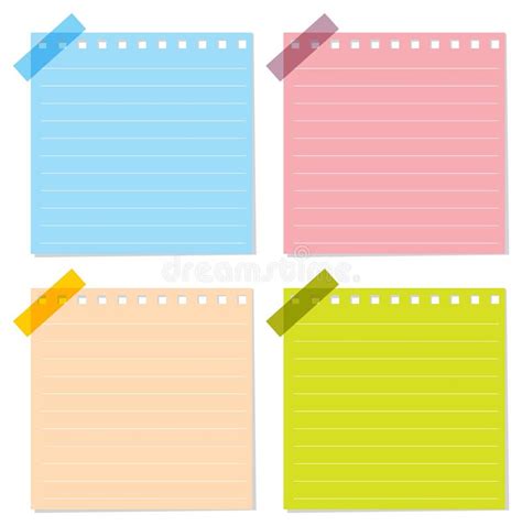 Sticky Notes With Adhesive Tape Stock Vector Illustration Of
