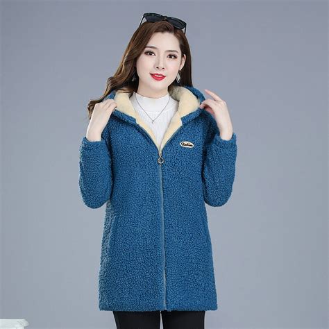 Womens Lamb Wool Coats Moms Jackets Miggon