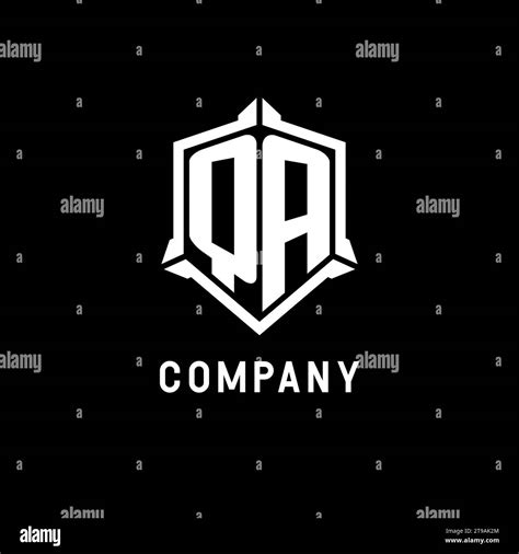 QA Logo Initial With Shield Shape Design Style Vector Graphic Stock Vector Image Art Alamy