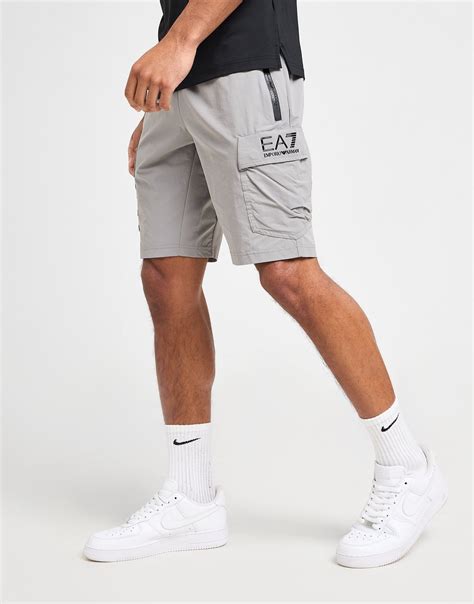 Grey Ea7 Emporio Armani Woven Cargo Shorts Jd Sports