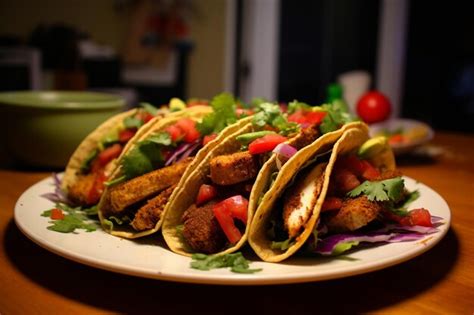 Crispy Chicken Fajitas Premium Ai Generated Image