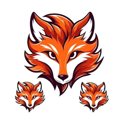 Vektor Fuchs Maskottchen Logo Vorlage Mit Weißem Hintergrund Premium
