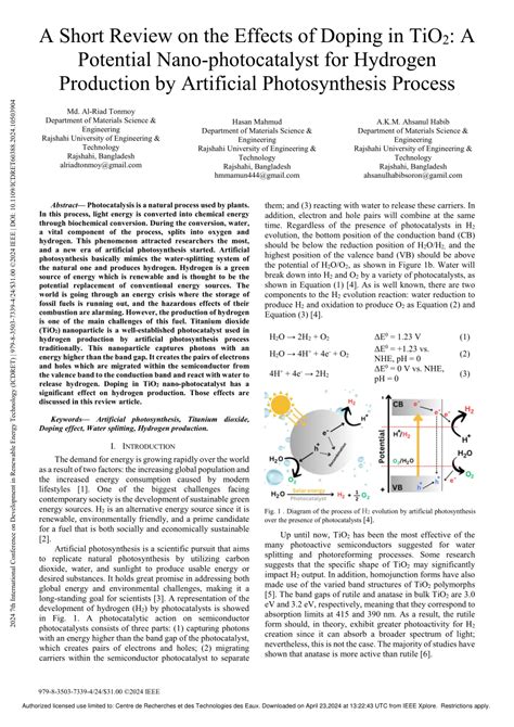 Pdf A Short Review On The Effects Of Doping In Tio 2 A Potential