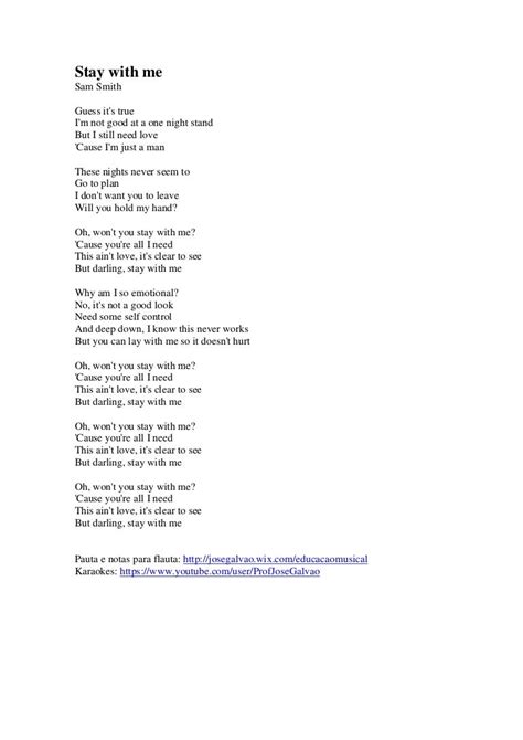 Stay With Me Sam Smith Letra