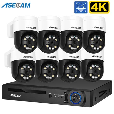 Misecu 야외 Ip 카메라 감시 시스템 16채널 Poe Cctv 보안 Nvr 키트 사람 및 얼굴 감지 양방향 통신