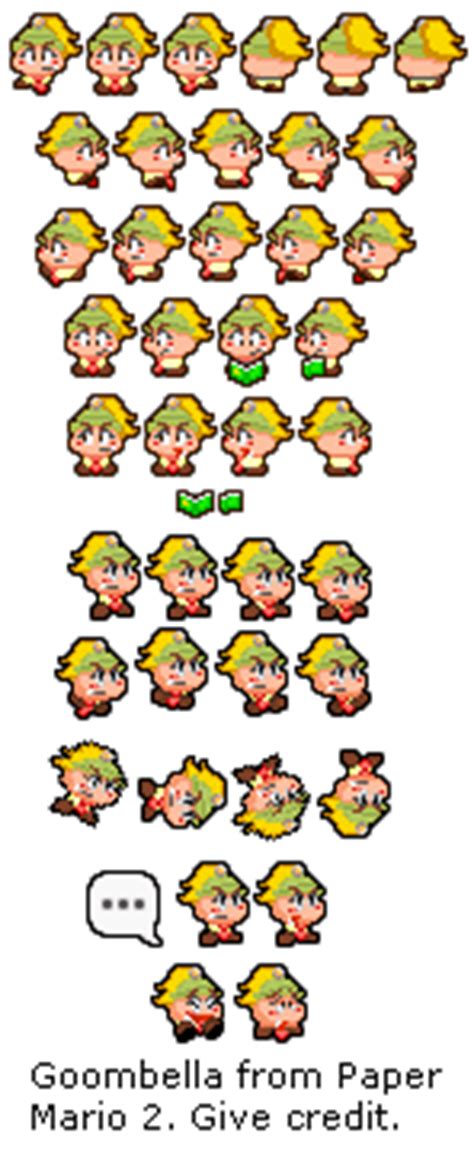 Custom Edited Paper Mario Series Goombella The Spriters Resource