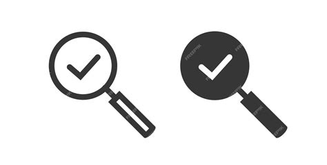 Premium Vector Check Magnifier Glass Icon Simple Graphic Pictogram