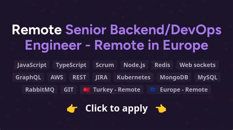 Remoteyeah On Linkedin Remote Senior Backenddevops Engineer Remote