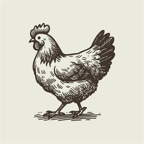 Premium Vector Chicken Hand Drawn Vector Illustration In Engraving