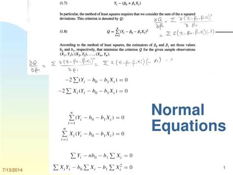Ppt Normal Equations Powerpoint Presentation Free Download Id 1748866
