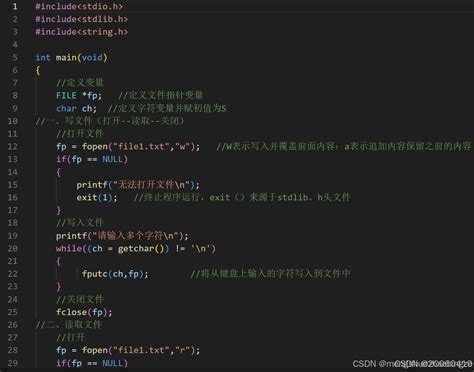 C语言输入字符写入文件再读取字符 Csdn博客