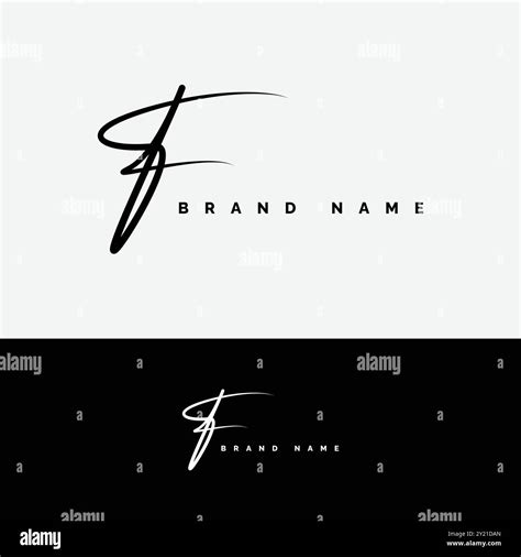 Letter F Signature Logo Initial Alphabet For F Handwritten F Logo Stock Vector Image And Art