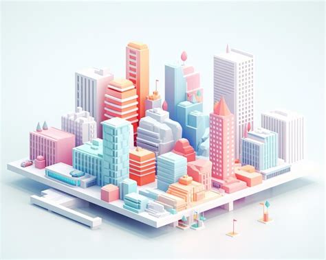 Premium Photo 3D Isometric City Illustration