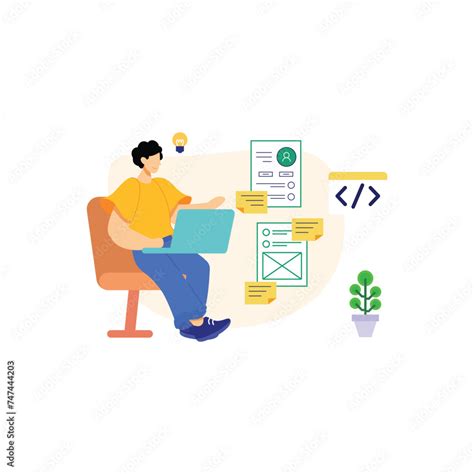 project designer ui design abstract concept vector illustration set