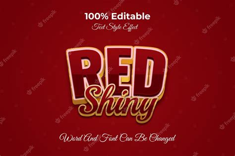 Premium Vector Red Shiny Editable Text Effect Template
