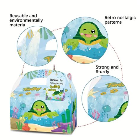Sea Turtle Themed Party Favor Boxes Thank Tags Perfect Temu