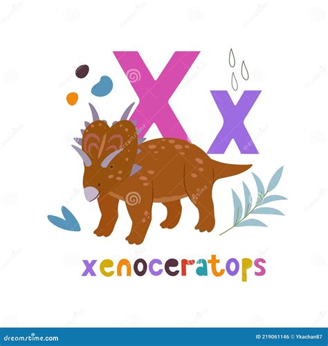 Xenoceratops Dinosaur Cartoon Colored Clipart Vector Illustration