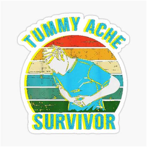 Vintage Tummy Ache Survivor Sticker For Sale By Kwinssi Redbubble