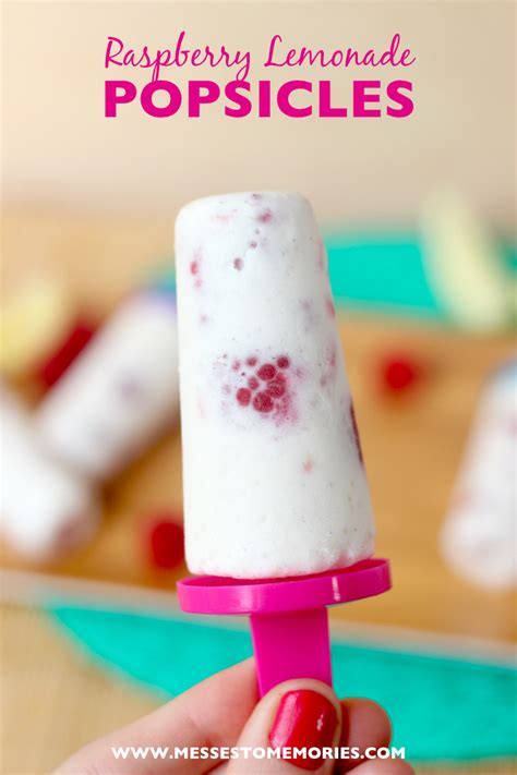 Creamy Raspberry Lemonade Popsicles Messes To Memories