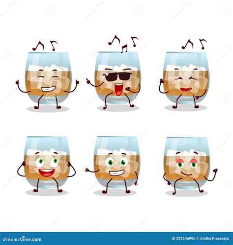 An Image Of Rum Drink Dancer Cartoon Character Enjoying The Music Stock