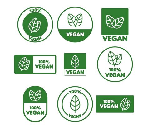 Premium Vector Vector Vegan Icon Set Vegan Logos And Badges Label