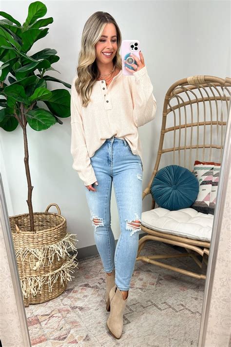 Lexia Button Down Henley Waffle Top Back In Stock · Madison Mallory