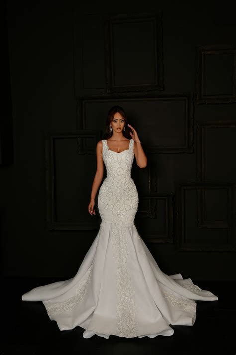 Poignant Mermaid White Wedding Dress Wedding Gowns Dandd Clothing