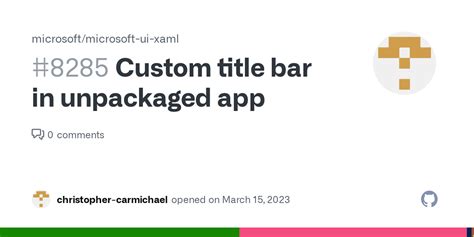 Custom Title Bar In Unpackaged App · Issue 8285 · Microsoftmicrosoft