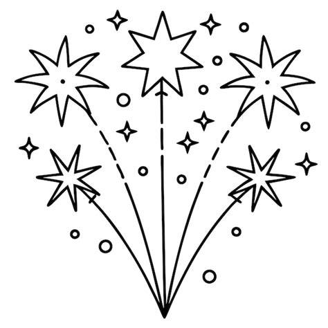 Firework Line Art Vector Premium Ai Generated Vector
