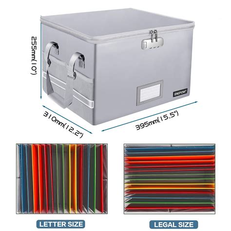 Large Fireproof Box With Lock Collapsible Portable Home Office Safe Box With Handle File