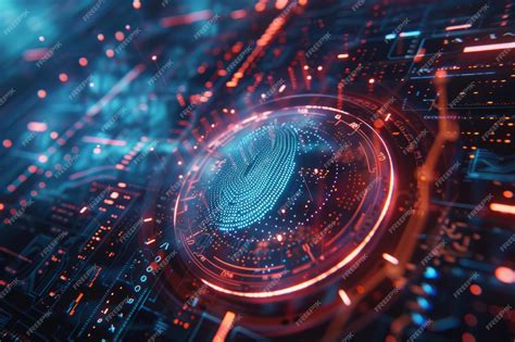 Digital Fingerprint On Circuit Board Cyber Security Concet Premium Ai Generated Image