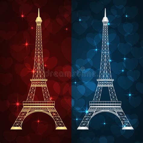 Eiffel Tower And Hearts Stock Vector Illustration Of Heart 100013976