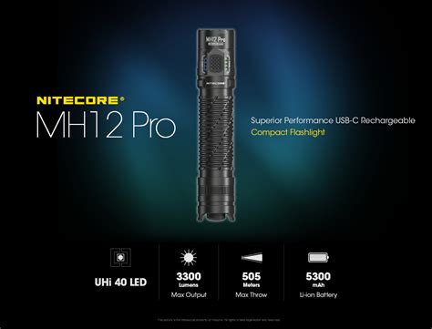 Nitecore Multitask Hybrid MH12 Pro 3300 Lumen Neue UHI 40 LED