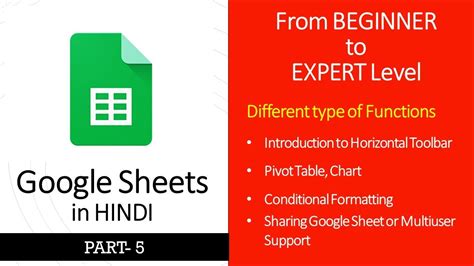 Google Sheets Tutorial for Beginners | How to Use Google Sheets Step-by-Step in Hindi | Part 5 ...