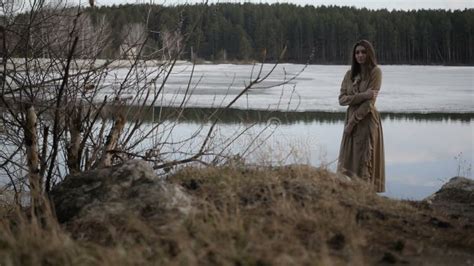 Girl Is Sitting On The Stone Stock Video Video Of Autumn Girl 119522927
