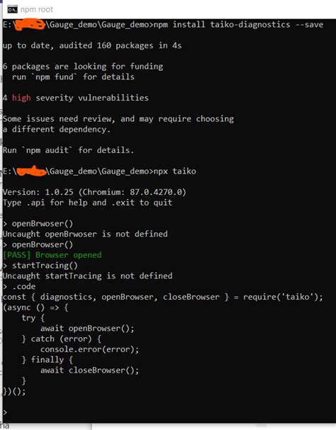 Getting Error While Using The Packagetaiko
